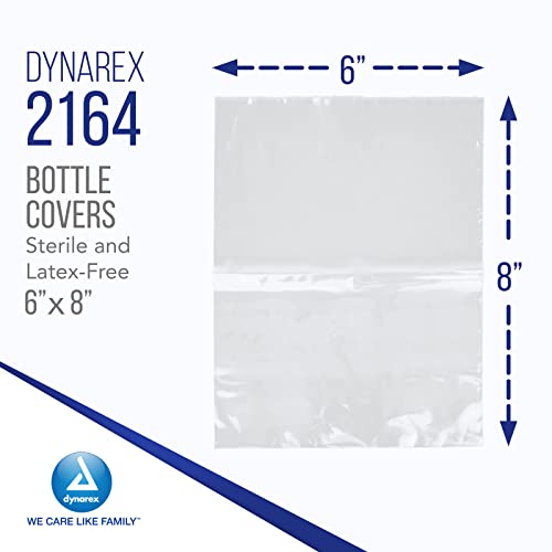 Dynarex Bottle Covers, Transparent Disposable Plastic Bags for Protecting Bottles, Non-Sterile & Latex-Free, Medium 6x8, 1 Box of 500 Bottle Covers