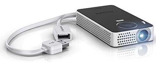 Philips PPX4350WIFI/INT Pocket Projector, 50 Lumens, LED, HDMI, 60 Inches Display, Bluetooth, Wireless, USB, 4,6 Oz