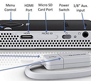 Philips PPX4350WIFI/INT Pocket Projector, 50 Lumens, LED, HDMI, 60 Inches Display, Bluetooth, Wireless, USB, 4,6 Oz