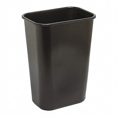 Tough Guy 10 gal Rectangular Wastebasket, Plastic, Black Black Frost Coated 4PGN8 - 1 Each