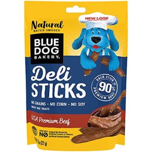 blue dog bakery, natural dog treats, beef sticks, grain free, usa beef 7.8oz (1 count)