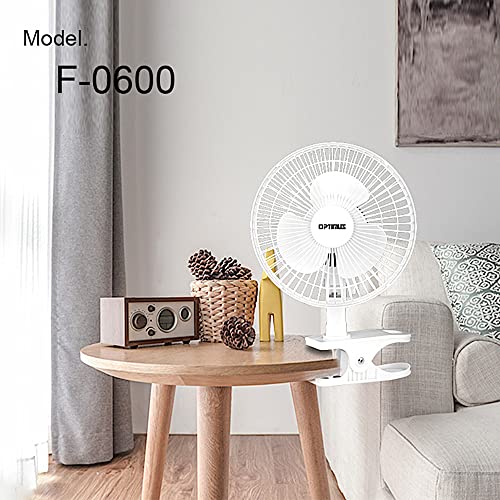 Optimus F-0600 6" Electric Fan, White