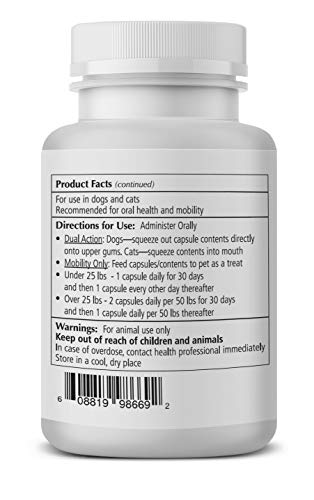 WorksSoWell 1TDC Dual Action Natural Support – 60 Twist Off Soft Gels | Delivers 4 Health Benefits for Dogs & Cats | Supports Oral, Hip & Joint Health, Muscle & Stamina Recovery, Skin & Coat Health