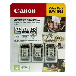 canon pg-245xl/cl-246 ink tank cartridge, black/tri-color (3 pk)