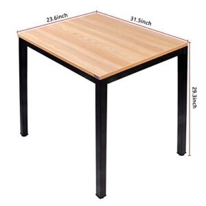 Need Small Computer Desk for Home&Office- 31.5'' Length Small Writing Desk Gaming Desk Students Laptop Use, Teak Color Desktop & Black Frame AC3BB(8060)