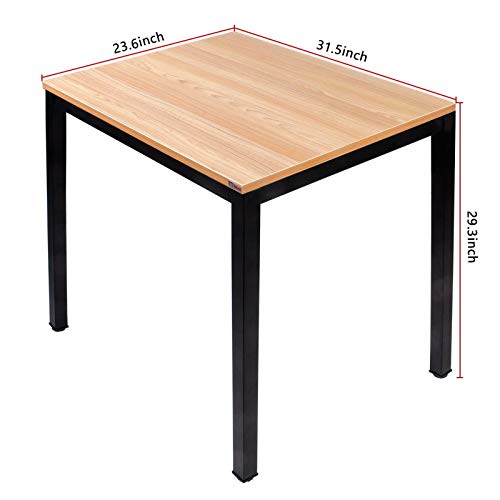 Need Small Computer Desk for Home&Office- 31.5'' Length Small Writing Desk Gaming Desk Students Laptop Use, Teak Color Desktop & Black Frame AC3BB(8060)