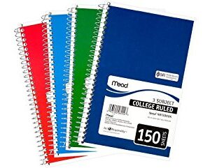 Mead 3-Subject Wirebound College Ruled Notebook, 9.5" x 5.5", Pack Of 6