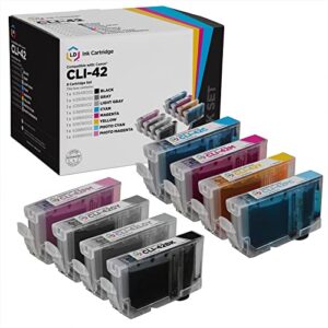 ld compatible ink cartridge replacement for canon cli-42 (black, cyan, magenta, yellow, photo cyan, photo magenta, gray, light gray, 8-pack)