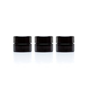 infinity jars 5 ml (.17 fl oz) palm size black ultraviolet glass screwtop jar 3-pack