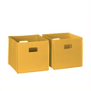 riverridge 2 pc storage set folding bin, golden yellow, 2 piece, 10.5 x 10.5 x 10 inches