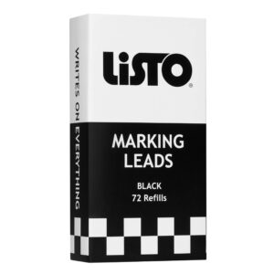 listo 162 marking pencils refill - black, box of 72, grease pencils/china marking pencils/wax pencils