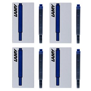 lamy fountain pen ink cartridges, black/blue ink, 4 packs of 5 cartridges (lt10bkbl)