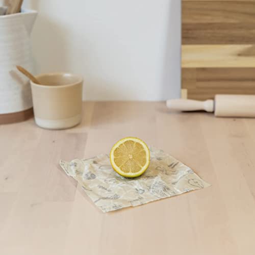 Abeego, The Original Beeswax Food Storage Wrap - Set of Five 7" Natural Small Square Sheets