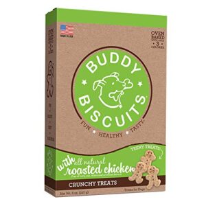 buddy biscuits teeny crunchy dog treats, roasted chicken, 8 oz. box