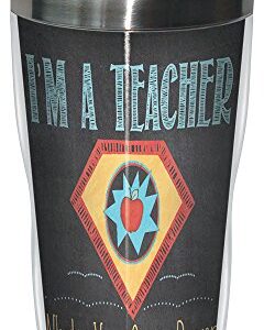 Tree-Free Greetings Jo Moulton Teacher Super Power Travel Mug, Stainless Lined Coffee Tumbler, 16-Ounce - Gift for Teacher Appreciation Week