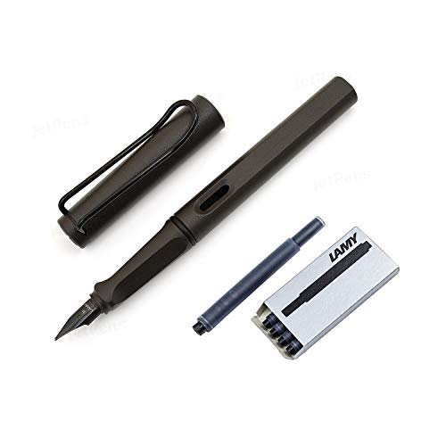 Lamy Safari Fountain Pen (17F) Umber + 5 Black Ink Cartridges (1203886)