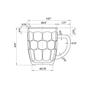 Dimple Stein Beer Mug - 20 OZ (4 Pack)