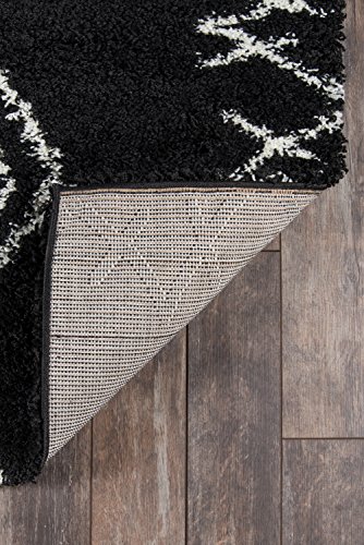 Momeni Rugs Maya Collection, Ultra Thick Pile Shag Area Rug, 5'3" x 7'6", Black