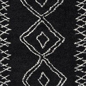 Momeni Rugs Maya Collection, Ultra Thick Pile Shag Area Rug, 5'3" x 7'6", Black