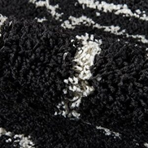 Momeni Rugs Maya Collection, Ultra Thick Pile Shag Area Rug, 5'3" x 7'6", Black