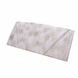 falk fabrics nuganza fabric with snowflake, white/gold