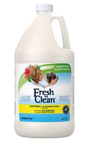 petag fresh 'n clean oatmeal 'n baking soda dog shampoo - tropical fresh scent - strengthens, repairs, & protects your dog's coat - 64 fl oz