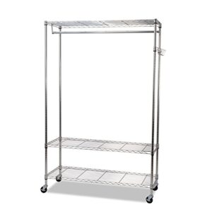 alera gr364818sr wire shelving garment rack, coat rack, stand alone rack w/casters, silver