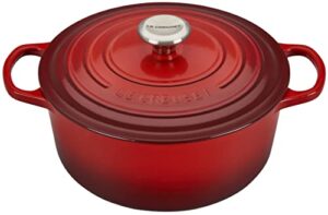 le creuset enameled cast iron signature round dutch oven, 5.5 qt., cerise