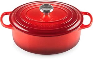 le creuset enameled cast iron signature oval dutch oven, 9.5 qt., cerise