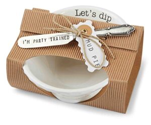 mud pie circa lets dip set, white 2" x 6"