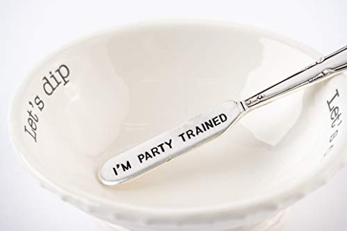 Mud Pie Circa Lets Dip Set, White 2" x 6"