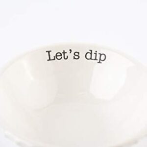 Mud Pie Circa Lets Dip Set, White 2" x 6"