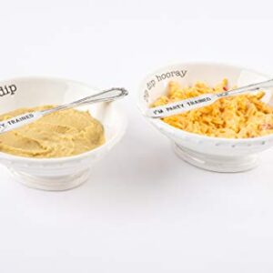 Mud Pie Circa Lets Dip Set, White 2" x 6"