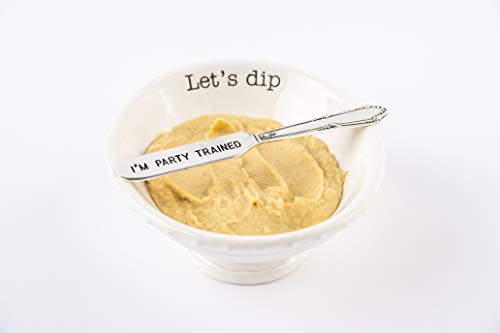 Mud Pie Circa Lets Dip Set, White 2" x 6"