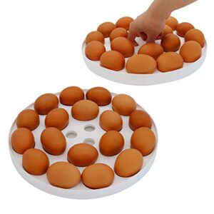 10 Inch Portable Pie Cupcake Carrier Deviled Egg Tray with Lid and Tray 3-In-1 Round Cupcake Container Egg Holder Muffin Tart Cookie Keeper Food (Green)