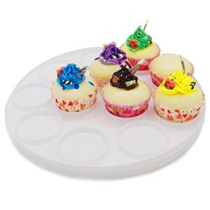 10 Inch Portable Pie Cupcake Carrier Deviled Egg Tray with Lid and Tray 3-In-1 Round Cupcake Container Egg Holder Muffin Tart Cookie Keeper Food (Green)