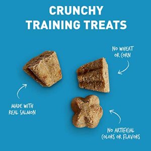 Cloud Star Tricky Trainers Crunchy Dog Training Treats 8 oz Pouch, Salmon Flavor, Low Calorie Behavior Aid with 450 treats