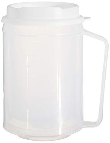 Sammons Preston Clear Insulated Mug, Air Insulation for Hot and Cold Liquids with Secure Lid and Handle, 12 Ounce