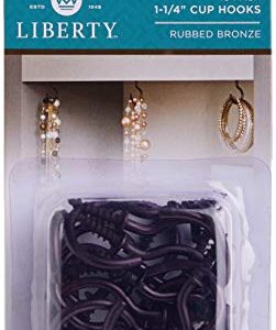 Liberty 160376 1-1/4" Cup Hooks (Pack of 18), Rubbed Bronze