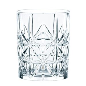 Nachtmann Highland Whisky Tumbler, Crystal Clear Glass, Set of 4 Glasses, 4 - Inch Drinking Cup for Fine Whiskies, Scotch, Cognac, and Rum, Rock Glasses, 12-Ounce, Dishwasher Safe