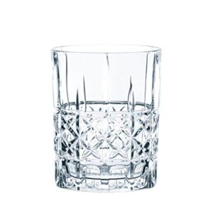 Nachtmann Highland Whisky Tumbler, Crystal Clear Glass, Set of 4 Glasses, 4 - Inch Drinking Cup for Fine Whiskies, Scotch, Cognac, and Rum, Rock Glasses, 12-Ounce, Dishwasher Safe