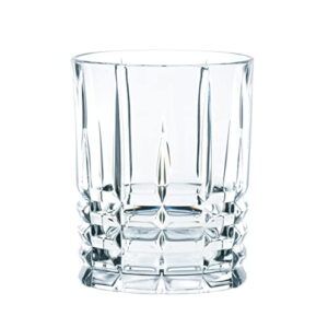 Nachtmann Highland Whisky Tumbler, Crystal Clear Glass, Set of 4 Glasses, 4 - Inch Drinking Cup for Fine Whiskies, Scotch, Cognac, and Rum, Rock Glasses, 12-Ounce, Dishwasher Safe