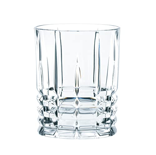 Nachtmann Highland Whisky Tumbler, Crystal Clear Glass, Set of 4 Glasses, 4 - Inch Drinking Cup for Fine Whiskies, Scotch, Cognac, and Rum, Rock Glasses, 12-Ounce, Dishwasher Safe