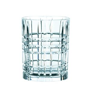 Nachtmann Highland Whisky Tumbler, Crystal Clear Glass, Set of 4 Glasses, 4 - Inch Drinking Cup for Fine Whiskies, Scotch, Cognac, and Rum, Rock Glasses, 12-Ounce, Dishwasher Safe