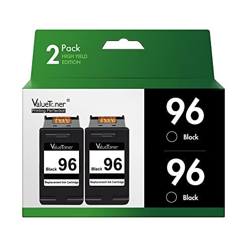 Valuetoner Remanufactured Ink Cartridge Replacement for HP 96 C9348FN C8767WN (2 Black) 2 Pack