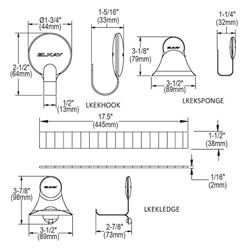 Elkay LKSMHSL Sinkmate Kit with Hook, Sponge Holder, and Ledge