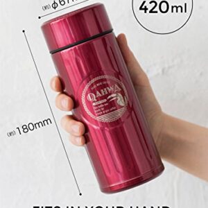 CB Japan QAHWA Water Bottle, Silver, 14.2 fl oz (420 ml), Direct Drinking, Stainless Steel Bottle, Vacuum, Insulated, Kahua, Coffee Bottle