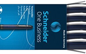 Schneider One Business Rollerball Pen, 0.6 mm Ultra-Smooth Tip, Blue Barrel, Blue Ink, Box of 10 Pens (183003)