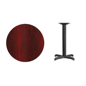 Flash Furniture Graniss 30'' Round Mahogany Laminate Table Top with 22'' x 22'' Table Height Base