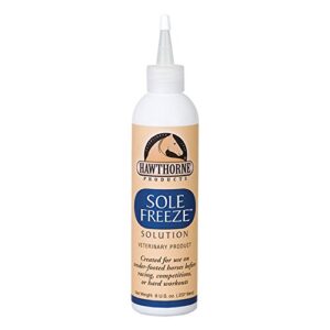 hawthorne products 8 oz sole freeze solution veterinary product for tender footed horses to harden hoof